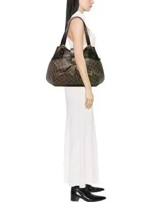 LOUIS VUITTON Damier Ebene Sistina Gm Shoulder Bag - Brown