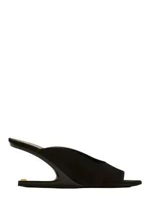 Balmain Balmain Open-Toe Suede Mule Sandals Black