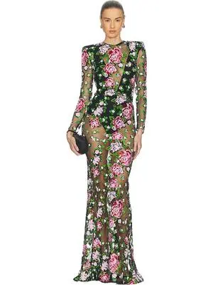 ZHIVAGO Vista Fiorita Gown - Black
