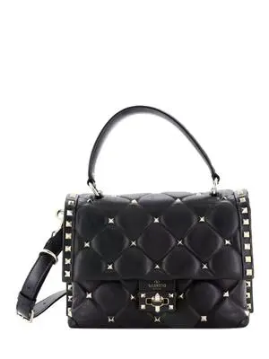 Valentino Garavani Candystud Top Handle Shoulder Bag - Black