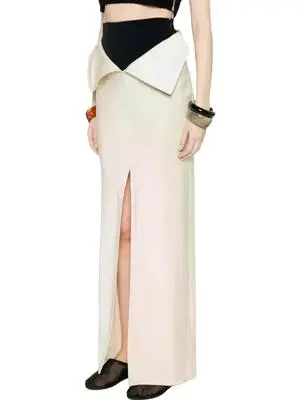 Nanushka Split Front Long Skirt - Neutrals