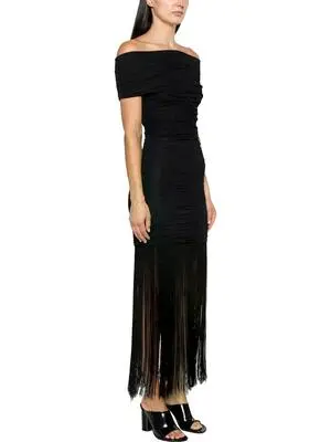 Khaite The Jacinta Fringed Dress - Black