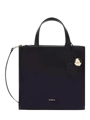 Furla Divide It Zip Leather Tote Bag - Black