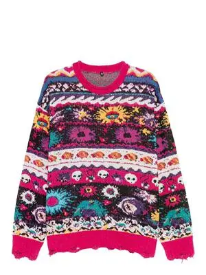 R13 R13 Floral Distressed Knit Sweater