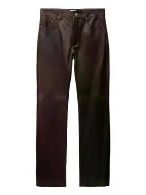 Versace Leather Pants - Brown