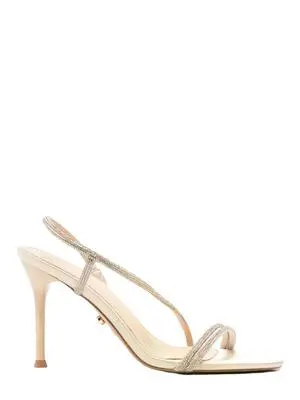 TWENTY FOURHAITCH Flamenco Crystal Embellished Sandals - Neutrals
