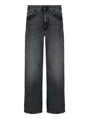Off-White Logo-patch Straight-leg Jeans - Black