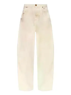 WILLY CHAVARRIA Straight Leg Denim Trousers - Neutrals