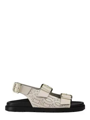 DOUCAL'S Leather Buckle Sandals - Neutrals