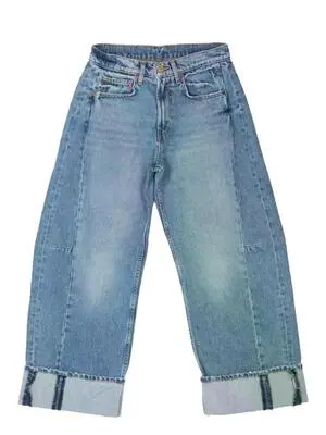 B Sides Relaxed Cuffed Lasso Jeans - Blue