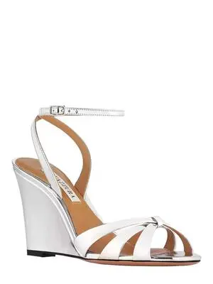 AQUAZZURA Tati Wedge Sandals - Silver