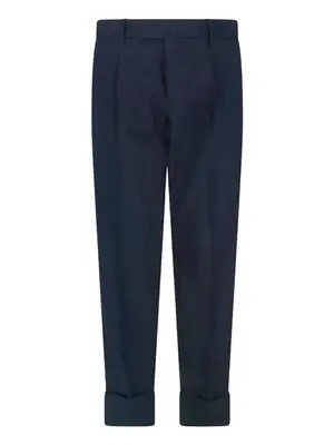 CRUNA Navy Pleated Trousers - Blue
