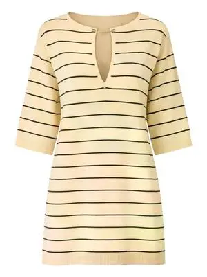 Elisabetta Franchi Striped Chain Mini Dress - Neutrals