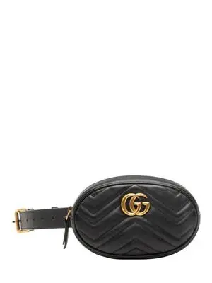 Gucci Gg Marmont Matelassé Leather Belt Bag - Black