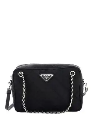 Prada Quilted Tessuto Small Shoulder Bag - Black
