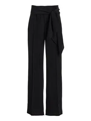 KALLMEYER Wide-leg Tie-waist Trousers - Black