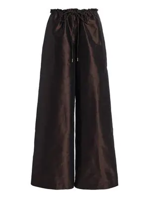 KALLMEYER Wesley Silk Drawstring Pants Brown