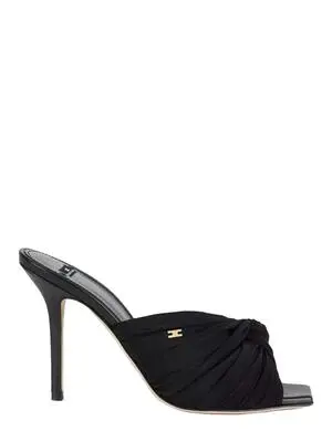 Elisabetta Franchi Draped Crossed Strap Stiletto Sandals - Black