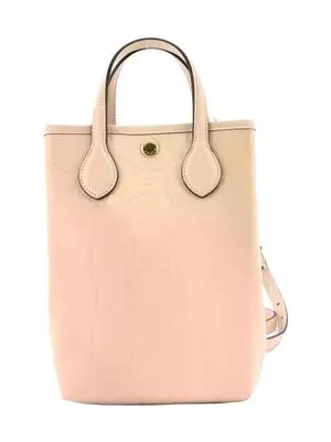 Gucci Vertical Gg Embossed Leather Mini Tote Bag - Neutrals