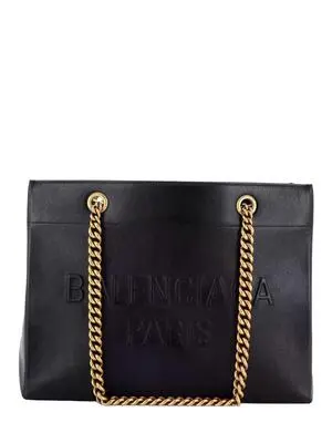 Balenciaga Leather Chain Tote Bag - Black