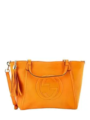 Gucci Soho Convertible Top Handle Bag Leather Small Satchel - Yellow