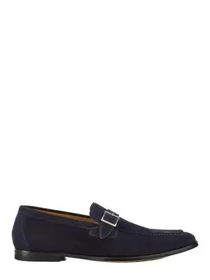 DOUCAL'S Doucal's Single-Buckle Suede Loafers Blue