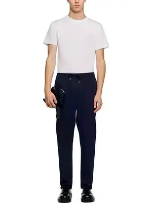 Sandro Elasticated Straight-leg Trousers - Blue