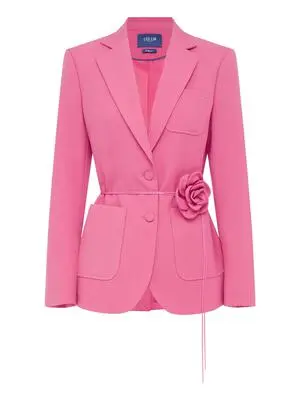 LEO LIN Vesper Tailored Wool-blend Blazer - Fuchsia