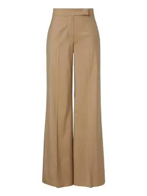 Max Mara Bronte Wool And Silk Wide-leg Trousers - Beige
