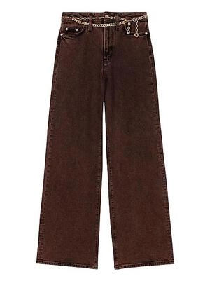 Maje Chain-belt Bootcut Denim Jeans - Brown