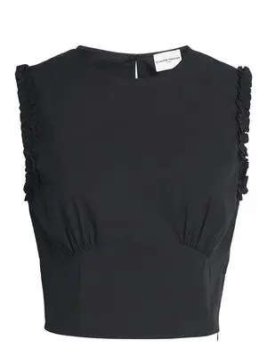 Claudie Pierlot Claudie Pierlot Cotton-Blend Ruffle Crop Top Blue