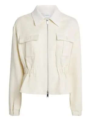 Claudie Pierlot Cotton Jacket With Elasticated Cuffs And Waist - White