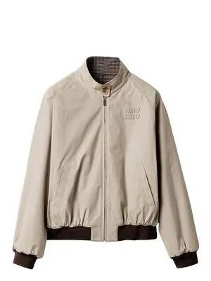 Miu Miu Cotton-blend Reversible Blouson Jacket - Grey