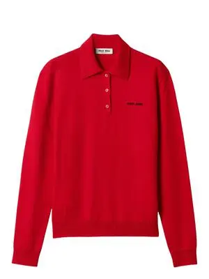 Miu Miu Wool Polo Sweater - Red