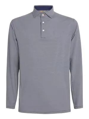 Kjus Stripe Soren Long-sleeve Polo Shirt - Blue