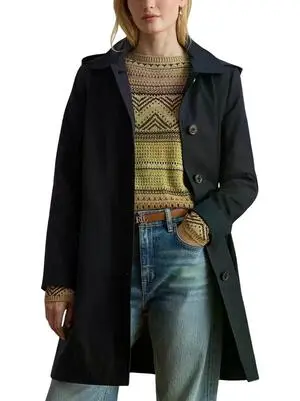 Ralph Lauren Hooded Button-up Coat - Blue