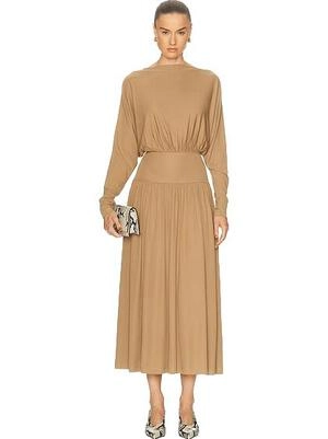 TOTEME Boatneck Jersey Dress - Nutmeg