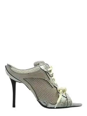 Balenciaga Balenciaga Mesh Lace-Up Stiletto Sneakers Silver