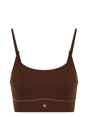 NOW YOU LIVE Leamington Stretch-jersey Bra Top - Brown