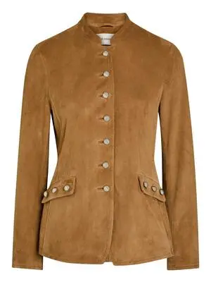 Nour Hammour Honoré Suede Jacket - Brown