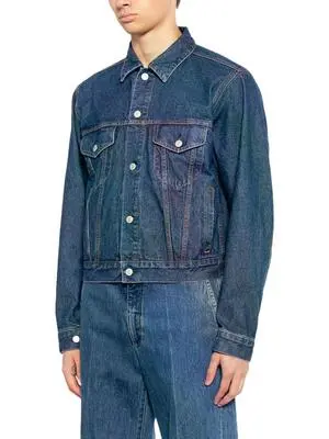 MASU Contrast-stitch Denim Jacket - Blue