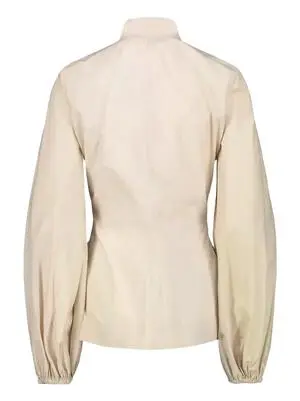 THELATEST Funnel-neck Balloon-sleeve Top - Neutrals