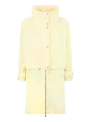 MOORER High-collar Zip-up Coat - Yellow