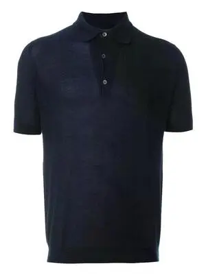 John Smedley Button Polo Shirt - Blue