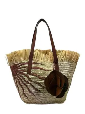 Farm Rio Sun-embroidered Tote Bag - Neutrals