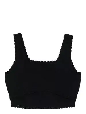 SANDRO Sandro Scallop-Trim Cropped Knit Top