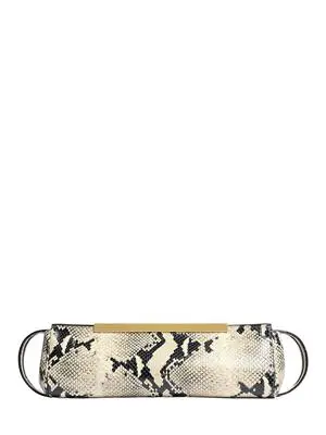 Khaite Donna Python-Effect Leather Clutch Python