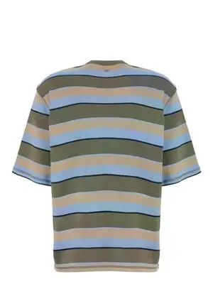 AMI Paris Striped Polo Shirt - Green