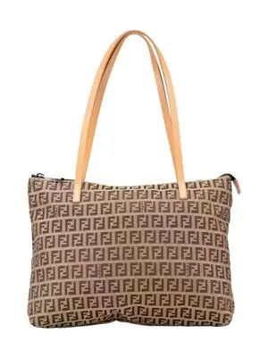 Fendi Zucchino Canvas Tote Bag - Brown