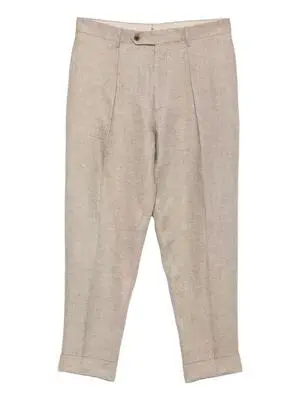 BERWICH Chiaia Pleated Turn-up Trousers - Neutrals